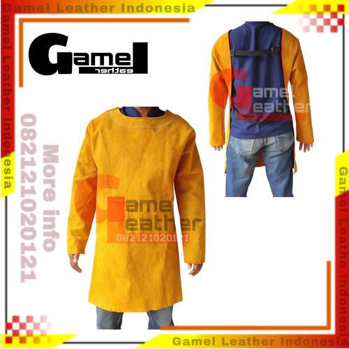 Jual Apron Las Kulit/Jaket Las/Celemek Pelindung Dada Kulit Warna ...