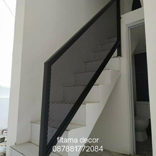Jual railing tangga balkon plate perforated plat bolong - Kota Depok ...