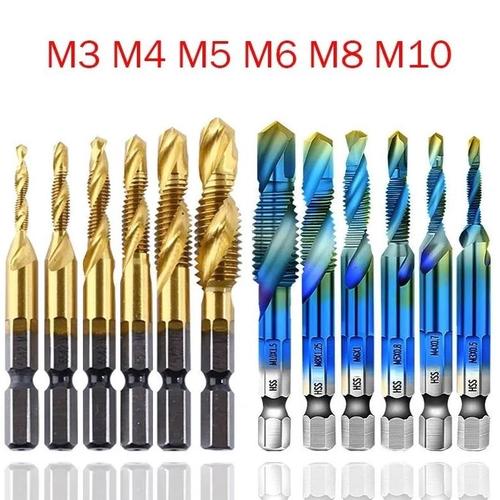Jual Set 6pcs Drill Tap Besi Mata Bor Spiral Tapper Pembuat Drat Baut ...