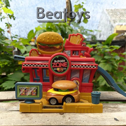 Jual Matchbox Playset Burger Zone + Happy Meal Choro Q Burger Car ...