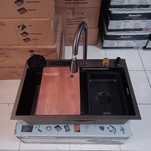 Jual kitchen sink modern ameritec 7545 hitam stainless - Hitam - Kota ...