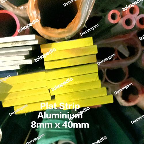Jual plat strip aluminium 8mm x 40mm x 1000mm / plat strip alumunium ...
