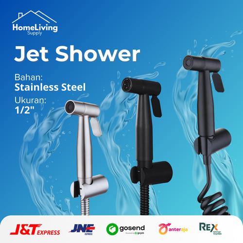 Jual jet shower toilet stainless sus 304/jet shower stainless hitam ...