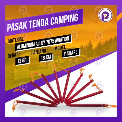 Jual Pasak tenda Camping aluminium alloy 7075 model Y stake shape kuat ...