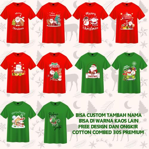 Jual CUSTOM SABLON DTF KAOS NATAL ANAK/KELUARGA/KOMUNITAS COMBED 30S ...