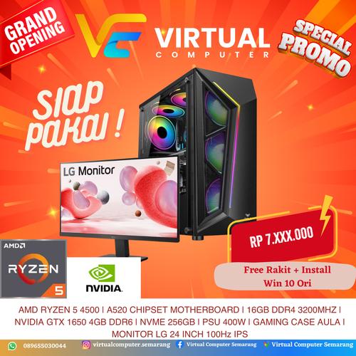 Jual Paket PC Rakitan Gaming Ryzen 4500 | GTX 1650 4GB | Monitor LG 24 ...