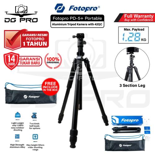 Jual Fotopro PD-5+ Portable Aluminium Tripod Kamera with 42QC Ballhead ...
