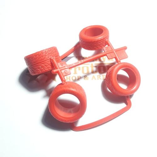 Jual tire small red with groove pattern hard ban ulir merah tamiya ...
