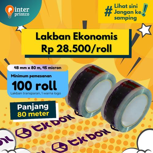 Jual Lakban Printing Custom Dasar Bening+Design 1 warna. Min qty 100pcs ...