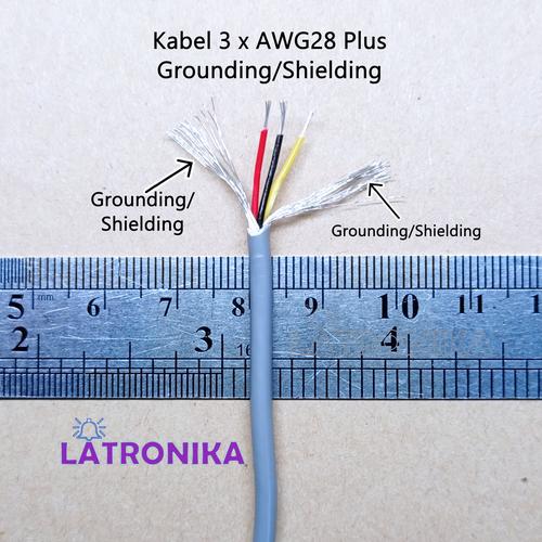 Jual Kabel 3 x AWG28 Silver Tinned Cu Plus Grounding Shielding Per ...