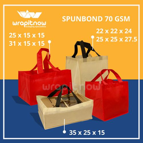 Jual Tas Spunbond 22x22x24 Standing Handle Tas Souvenir Box Kantong Belanja - 22 cream-cetak ...