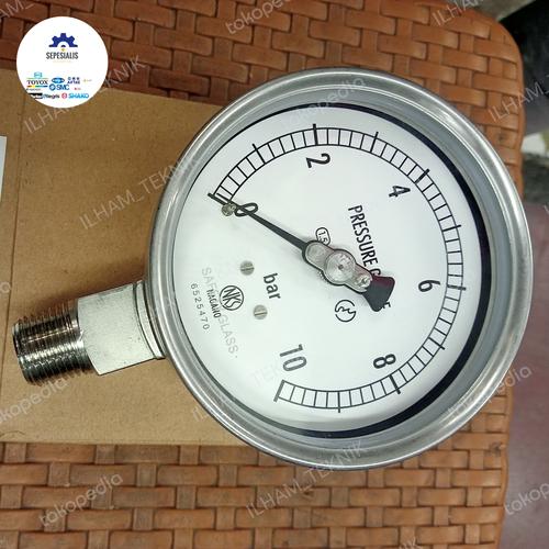Jual pressure gauge nagano 10 bar 4" inch full stainless - Jakarta ...
