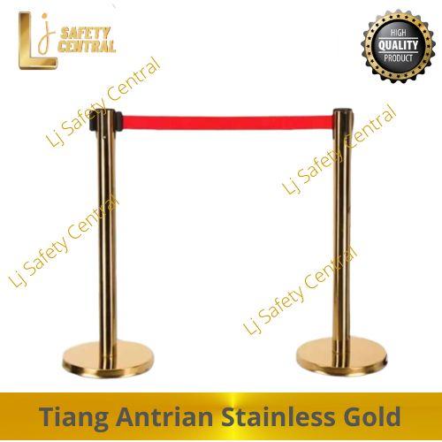 Promo Queue Line Tiang Antrian Stainless Gold - Hitam 2M - Jakarta ...