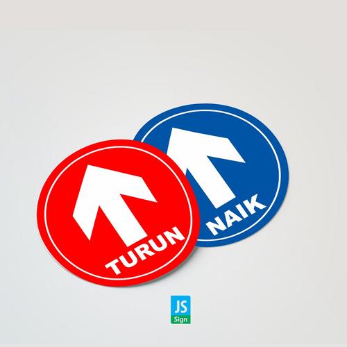 Jual STICKER ARAH PANAH TANGGA NAIK TURUN - BULAT - S(10x10cm) - Kota ...