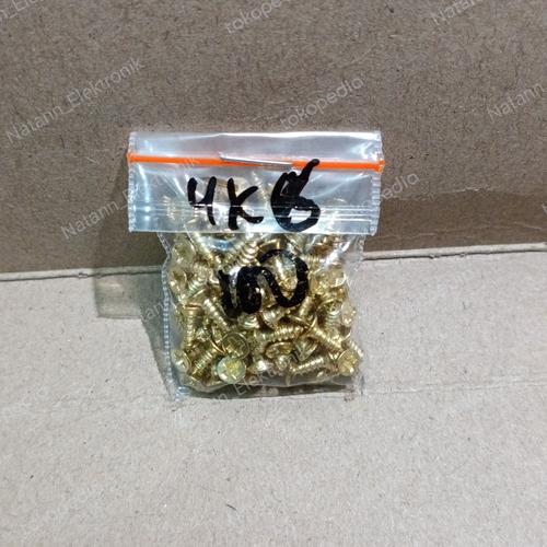 Jual 5243 sekrup baut 4x6 m4 m 4 6mm 6 mm Kuningan gold flat head kecil ...