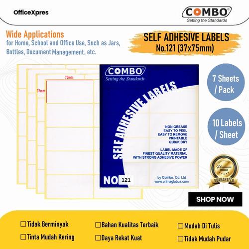 Jual Stiker Label No.121 37x75mm / Self Adhesive Labels 121 / Label ...