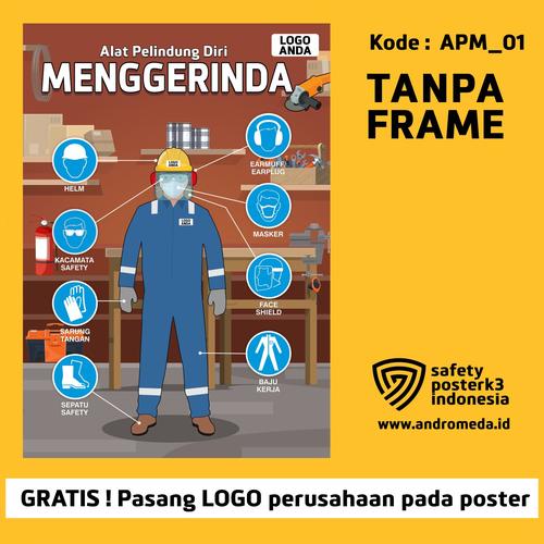 Jual Safety Poster K3: Alat Pelindung Diri Menggerinda - 80x60 cm ...