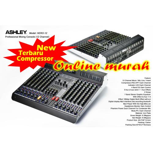 Jual mixer ashley hero 12 ashley hero12 12 channel garansi resmi ...