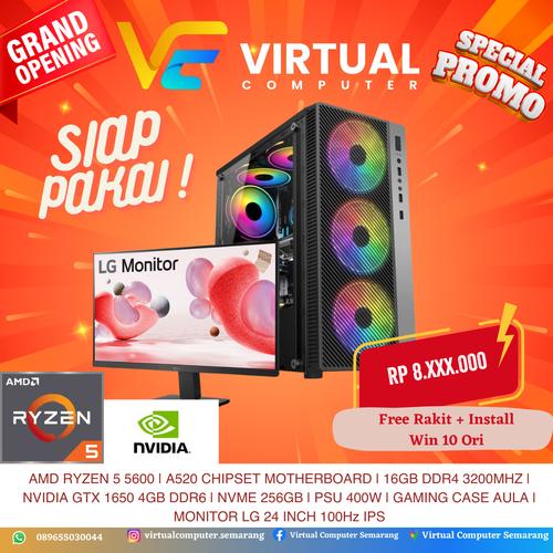 Jual Paket PC Rakitan Gaming Ryzen 5600 | GTX 1650 4GB | Monitor LG 24 ...