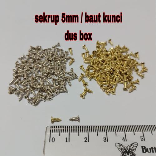 Jual baut mini 5mm / sekrup 5mm / sekrup pengait kunci kotak dus ...