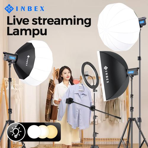 Promo INBEX Livestream Lampu Softbox Kit Fill Lighting Background ...