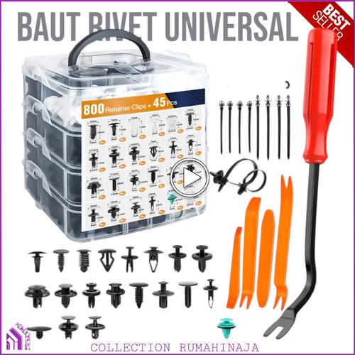 Jual Baut Rivet Set Mobil Universal Clip Kancing Plastik Reparasi Klip ...