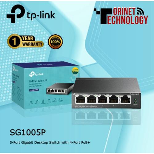 Jual TP-LINK SG1005P 5-Port Gigabit Desktop Switch with 4-Port PoE+ ...