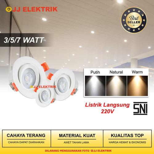 Jual Lampu Downlight Sorot LED Plafon 3W 5W 7W Spotlight 3/5/7 Watt 220V - 3W, Natural - Kab ...