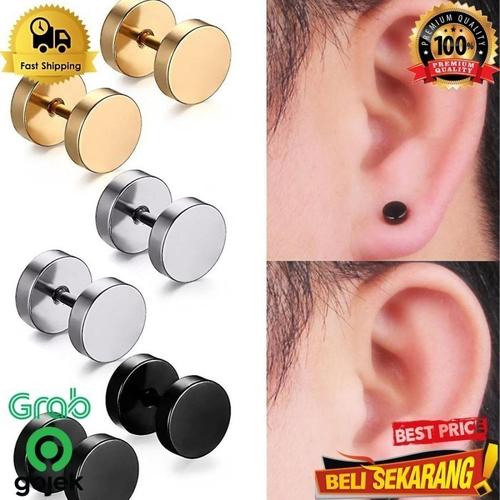 Promo ANTING TINDIK BARBEL PRIA WANITA TITANIUM STEEL PREMIUM BULAT ORI ...