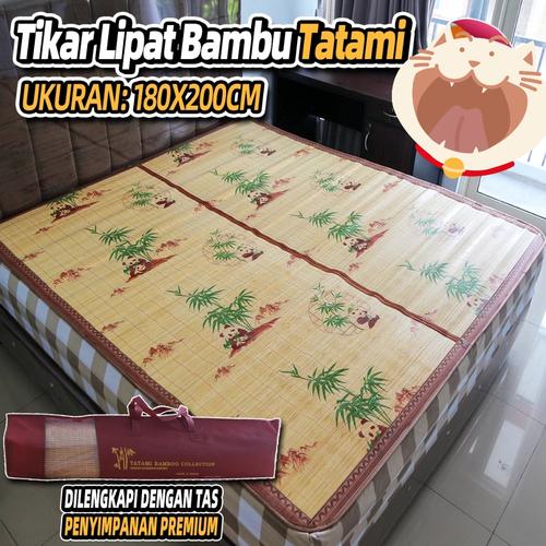 Jual tikar bambu tatami 180 x 200cm bamboo murah tebal lembut camping ...