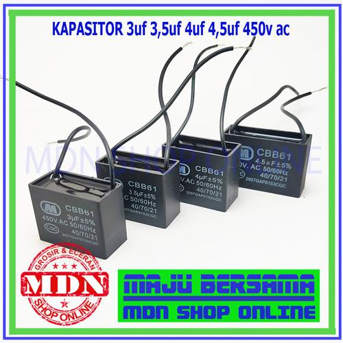 Jual Kapasitor 3uf 3,5uf 4uf 4,5uf 450v ac mikro capasitor kipas angin - 3uf 450v ac - Kota ...