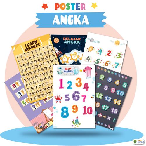 Jual Poster Edukasi Mengenal Angka Lengkap 1 sd 100 Poster Belajar ...