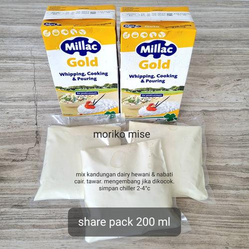 Jual millac gold 1 liter whipping cream / whipped cream MILLAC GOLD 200 ...