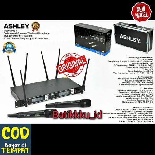 Jual Mic Wireless ASHLEY PRO 1 PRO1 ORIGINAL FREE KOPER 6 ANTENA ...