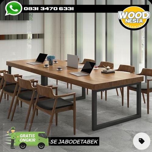 Jual meja meeting kayu tebal 5 cm - meja rapat 240 × 100 × 75 cm - Kota ...