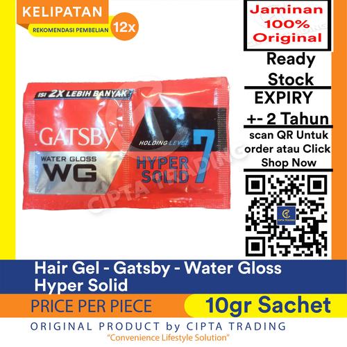 Jual Hair gel rambut gatsby water gloss Hyper Solid Level 7 sachet ...
