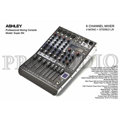 Jual Mixer Ashley Super M4 / M 4 Original 6 Channel Effect Reverb 99 ...