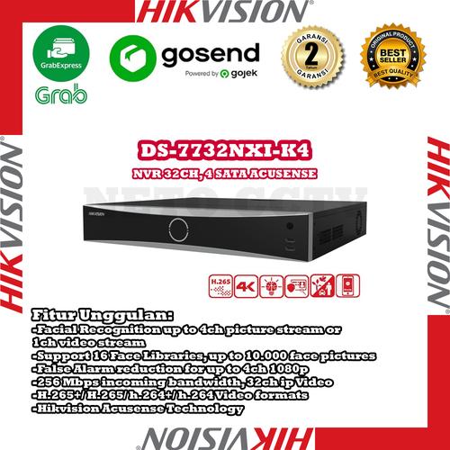 Jual NVR Hikvision DS-7732NXI-K4 32CH 4K Acusense Face Capture 4 Slot ...