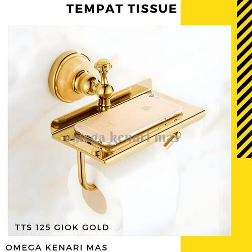 Jual TEMPAT TISSUE TOILET HOLDER ROLL KAMAR MANDI KUNINGAN ANTIK GOLD ...