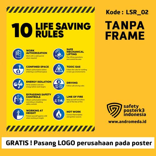 Jual Safety Poster K3: 10 Life Saving Rules_Inggris - 42x30 cm - Kota ...