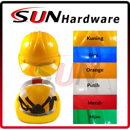 Jual helm Proyek Safety helmet orange kuning biru putih Merah - Kuning ...