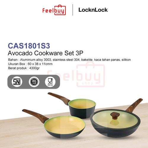 Jual LocknLock Avocado Cookware Set 3P - CAS1801S3 - Kota Tangerang ...