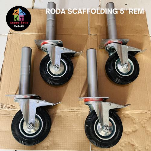 Jual Roda scaffolding 5 inch karet rem roda steger esteger perancah ...