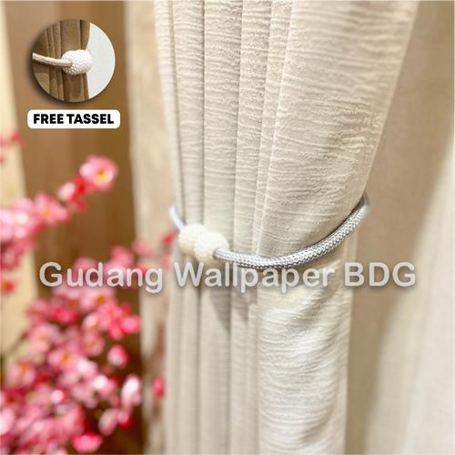 Jual Gorden Blackout Tebal Mewah Minimalis Tekstur Semi Linen Putih ...