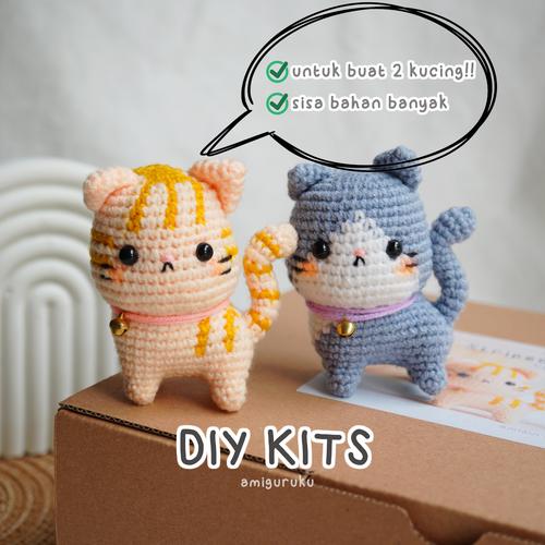 Jual DIY Kits Paket Rajut Amigurumi Crochet Kucing- Striped and Bicolor ...