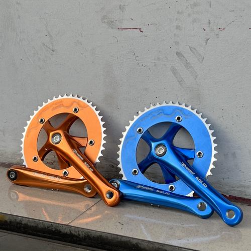 Jual CRANK FIXIE 46T PROWHEEL SOLID BIRU EMAS COKLAT BCD 130 ARM 165 ...