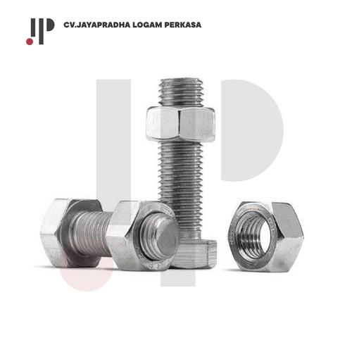 Jual Baut & Mur / Bolt n Nut Mili_ B/N M6 x 30 (putih) GALVANIS FULL ...