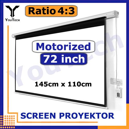 Jual Layar Proyektor Otomatis 72 inch Rasio 4:3 (145cm x 110cm) Screen ...