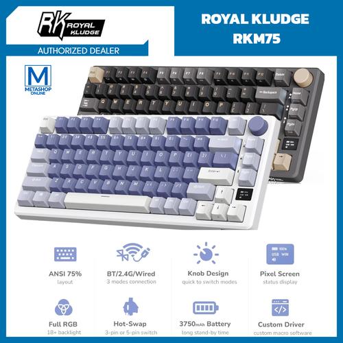 Jual ROYAL KLUDGE RKM75 WIRELESS MECHANICAL KEYBOARD GAMING RGB HOTSWAP ...