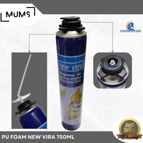 Jual Pu Foam Lem Sealant Spray Busa Polyurethane New Vira Foam 750 ml ...